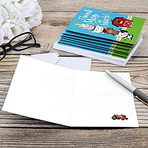 Big Dot of Happiness Farm Animals - Baby Shower or Birthday Party Thank You Cards (8 count)