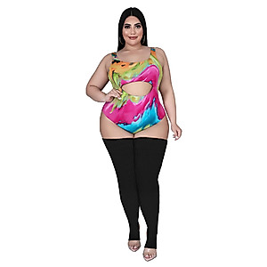 v28 Plus Size Knit Leg Warmer Women Thick Thigh High Boot Extra Long Large Socks(Plus Size- Black)