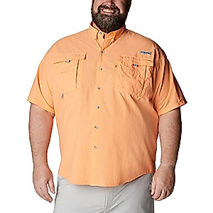 Columbia Men's Bahama II UPF 30 Short Sleeve PFG Fishing Shirt, Bright Nectar, Large
