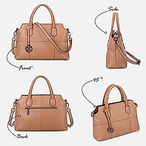 Kattee Genuine Leather Handbags for Women, Soft Hobo Satchel Shoulder Crossbody Bags Ladies Purses