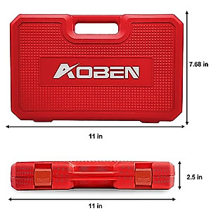 AOBEN 64Pcs Master Torx Bit Socket and External Torx Socket Set, 1/4, 3/8, 1/2-inch(E4-E24, T6-T70,TT6-TT70,TP8-TP60), S2 and Cr-V Steel, Includes Socket Adapters