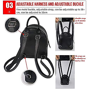 Aoopistc Cute Pink Pig Pattern PU Leather Backpacks Teen Girls Mini School Backpack Portable Travel Shopping Daypack