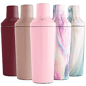 Simple Modern Cocktail Shaker Set with Jigger Lid | Stainless Steel Boston Shaker Insulated Martini Mixer for Mocktails | Gifts for Men Women Him Her | Classic Collection | 20oz | Cream Leopard