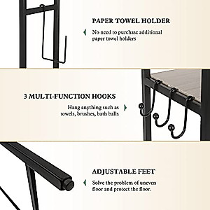 AZODY Over The Toilet Storage Cabinet, Over The Toilet Storage with Adjustable Shelves and Sliding Door, Freestanding Bathroom Organizer Over Toilet for Bathroom, Grey