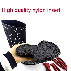 KeepingcooX Universal Oval Knife Block - Easy to Clean & Compact Storage for up to 12 Kitchen Knives with Unique Slot Design to Protect Blades & Secure Safely (Black Oval)