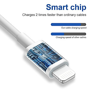 i Phone Fast Charger USB-C to Lightning Cable [2-Pack] Long Fast Charging Syncing Cords (6Ft) Compatible with 13/12 Pro Max,Mini,13/12/11 Pro/XR/XS Max,iPad