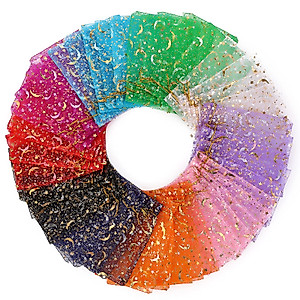 ONEYIM 150Pcs Organza Bags,4"x6"Multi-coloured Drawstring Bags Organza Wrap for Wedding Valentine's Day Birthday Party, Candy Jewellery Toy Bags(11x16cm)