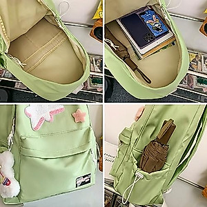 Verdancy Kawaii Backpack for School College Teens Students Travel Aesthetic Bookbag Cute Schoolbag Casual Daypack (Black)