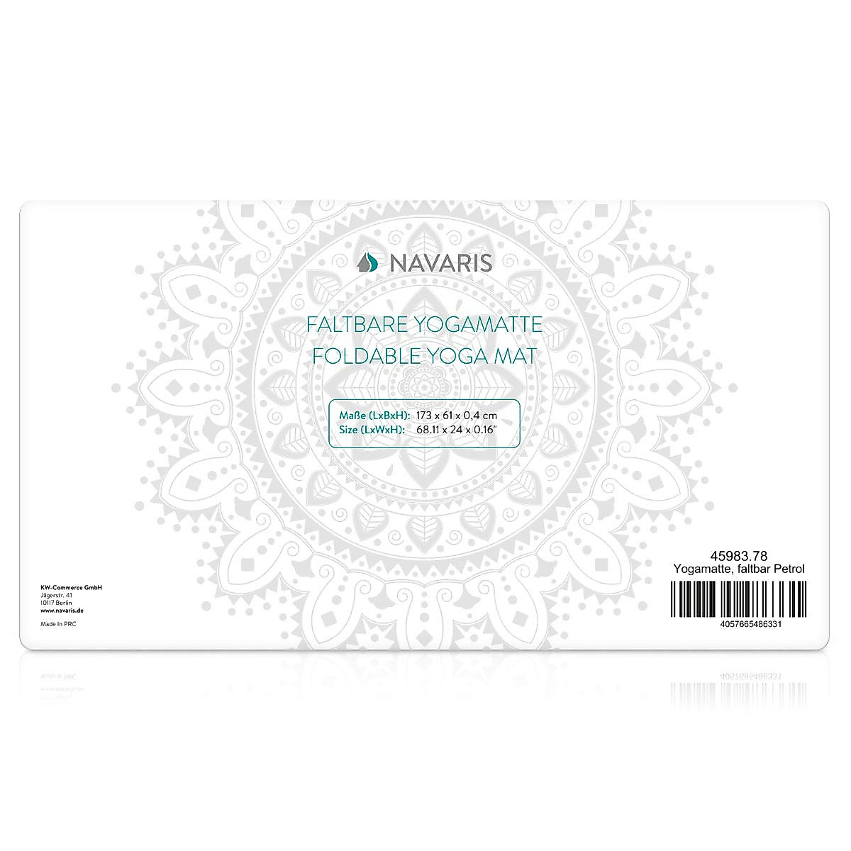 Navaris Foldable Yoga Mat for Travel - 1/8 inch (4mm) Thick Exercise Mat for Yoga, Pilates, Workout, Gym, Fitness - Non-Slip Folding Thin Portable Mat