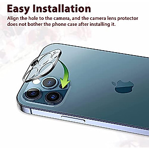 EGV [3 Pack Camera Lens Protector Compatible for iPhone 12 Pro 6.1-inch (2020)[Premium Tempered Glass] [Anti-Scratch] [Case Friendly] 99.99% Transparency