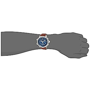 Hamilton Watch Khaki Aviation X-Wind GMT Swiss Chronograph Quartz Watch 46mm Case, Blue Dial, Brown Leather Strap (Model: H77922541)