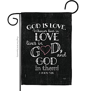 Breeze Decor God is Love Garden Flag Religious Bible Verses Bless Faith Thank Hope Pray Christian Religion House Decoration Banner Small Yard Gift Double-Sided, Made in USA