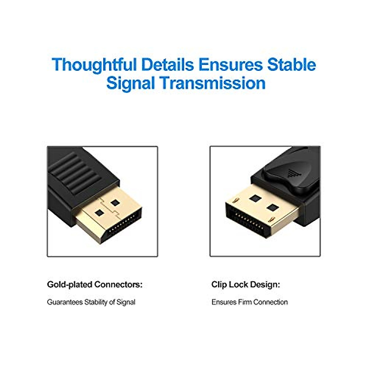 Rankie DisplayPort to DisplayPort Cable, DP to DP, 4K Resolution, 6 Feet, Black