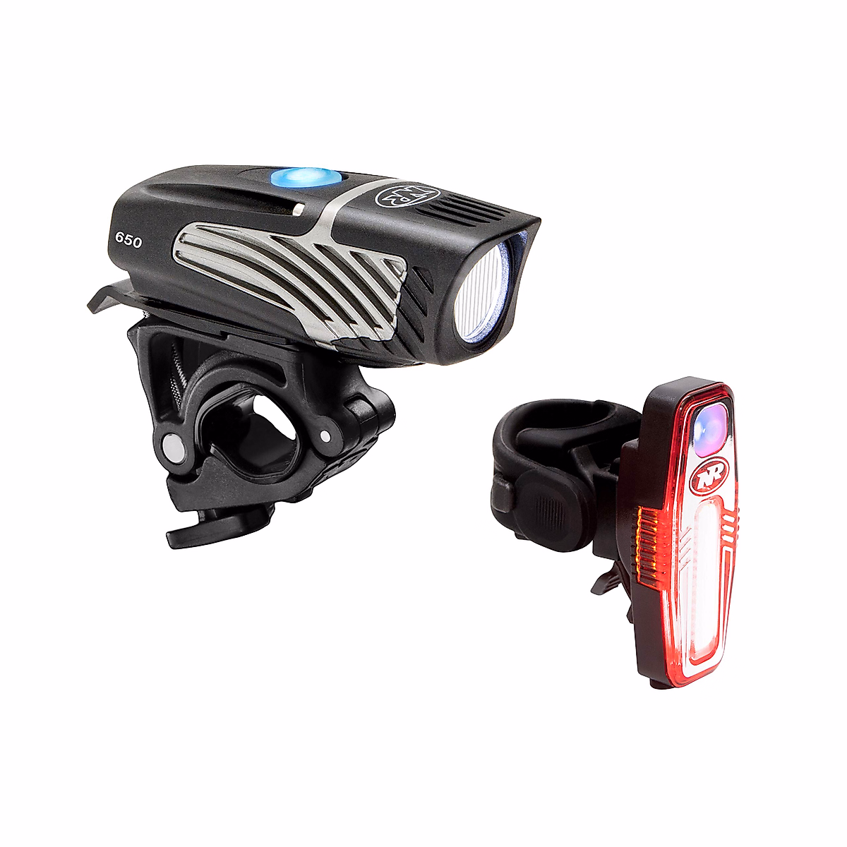 NiteRider Lumina Micro 650 Front Bike Light Sabre 110 Rear Bike Light Combo Pack, Black (7711)