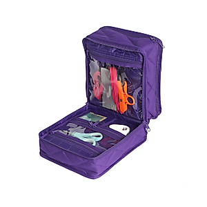 Earthwise Storage Bag Organizer Caddy Bag Container for Arts & Crafts, Scrapbooking , Beauty Makeup Case Caddy with Dividers For Cosmetics , Toiletries, Jewelry, Accessories