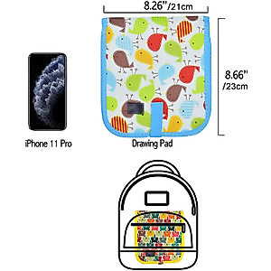 T-Antrix Kids Erasable Doodle Book Set, Reusable Drawing Pads, Preschool Travel Art Toy Scribbler Board for Travel, Road Trip, 14 Pages with 12 Watercolor Pens