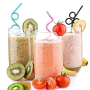 VOKOY 60pcs Crazy Loop Straws, Colorful Reusable Drinking Straws Funny Straws for Kids, Birthday Party, Parties, Carnivals