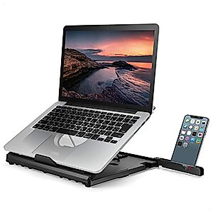 ELECOM Ergonomic Laptop Stand/Multi-Angle Adjustable/Heat Vent/Portable/Foldable/Laptop Up to 15.6 inches Black PCA-LTS8BK, Normal - Black