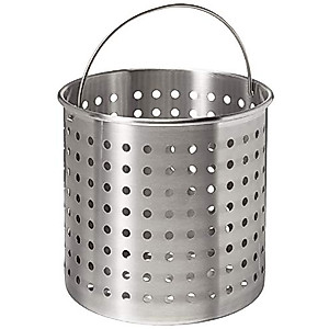 Gas One Fryer Pot 32 quart - All Purpose - Stainless Steel Tri-Ply Bottom with All Purpose Pot Deep Fryer Steam & Boiling Basket