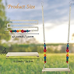 Chicken Swing,Chicken Perch,Wood Stand for Chick,Ladder Toys for Bird,Handmade Coop Swing for Chicken Bird,Parrot,Hens,Small Parakeets,Cockatiels,Macaws,Large Pet, Safe and Relief of Stress