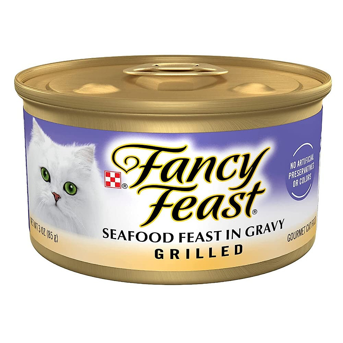 Fancy Feast Grilled Seafood Feast in Gravy Canned Cat Food, 3-oz, case of 12 cans