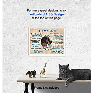 African Americans Mother Wall Art & Decor - Black women Wall Art - Nursery Decor - Little Boy Bedroom Decor - Baby shower Gift - Mother Son Life Empowerment Inspirational Quotes Poster UNFRAMED 8x10