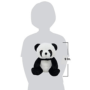 Fluffuns Panda Stuffed Animal - 9" - Stuffed Panda Bear Plush Toys (Black or Blue) - Great Gift, Adorable Friend for Baby Girl, Boy, Kid