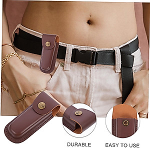 Leather Case Single Cutter Belt Cutter Holder Tool Pouch Belt Leather Guard Folding Cutter Sleeve Mora Garberg Skin Pocket Fanny Pack