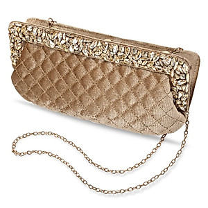 Aheli Indian Clutch Purses for Women Occasion Handmade Evening Handbags Party Bridal Clutch (C08BR), Brown