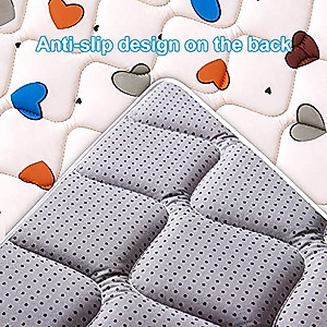 Premium 100% Cotton Baby Play Mat 50" X 50", Thick Foam One-Piece Crawling Mat, Baby Playpen Mat Floor Mat, Non-Slip Baby Play Mat for Infants, Babies, Toddlers, Machine Washable for Easy Care.