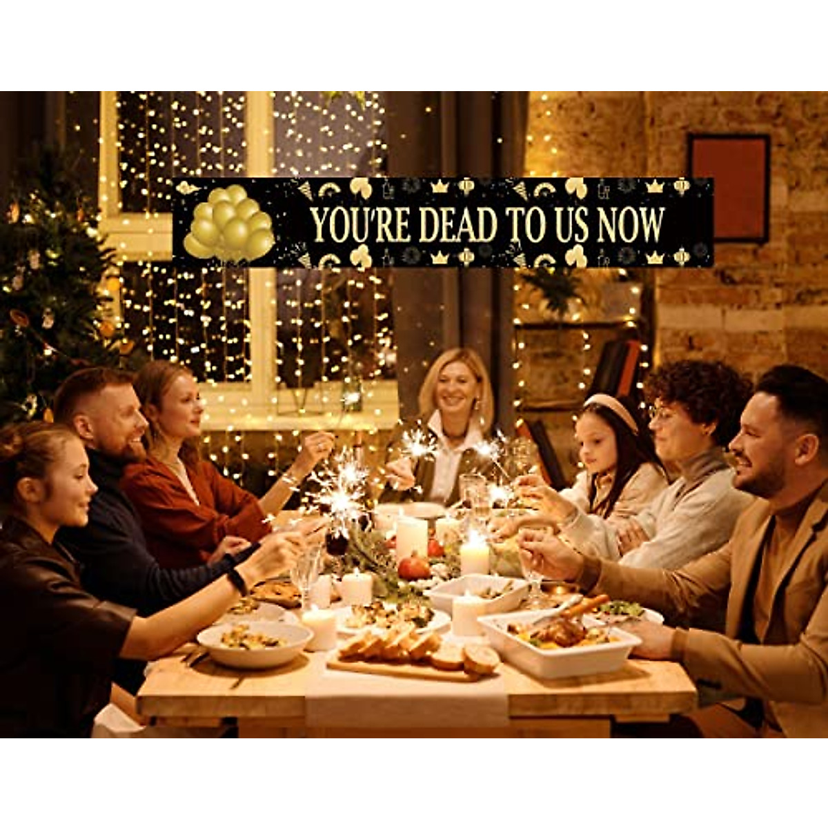 You’re Dead To Us Now Decorations Banner, Going Away/Goodbye/Bye Felicia/Retirement Party Sign Supplies, Farewell Photo Booth Props Backdrop (9.8x1.6ft)