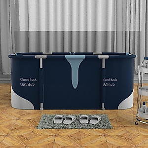 MegLob Mobile Bathtub, Freestanding Portable Bathtub with Alloy Bracket, Ice Bath Tub for Athletes, Ideal for Hot Bath Ice Bath, Compact Soaking Freestanding Bathtub for Shower Stall,L