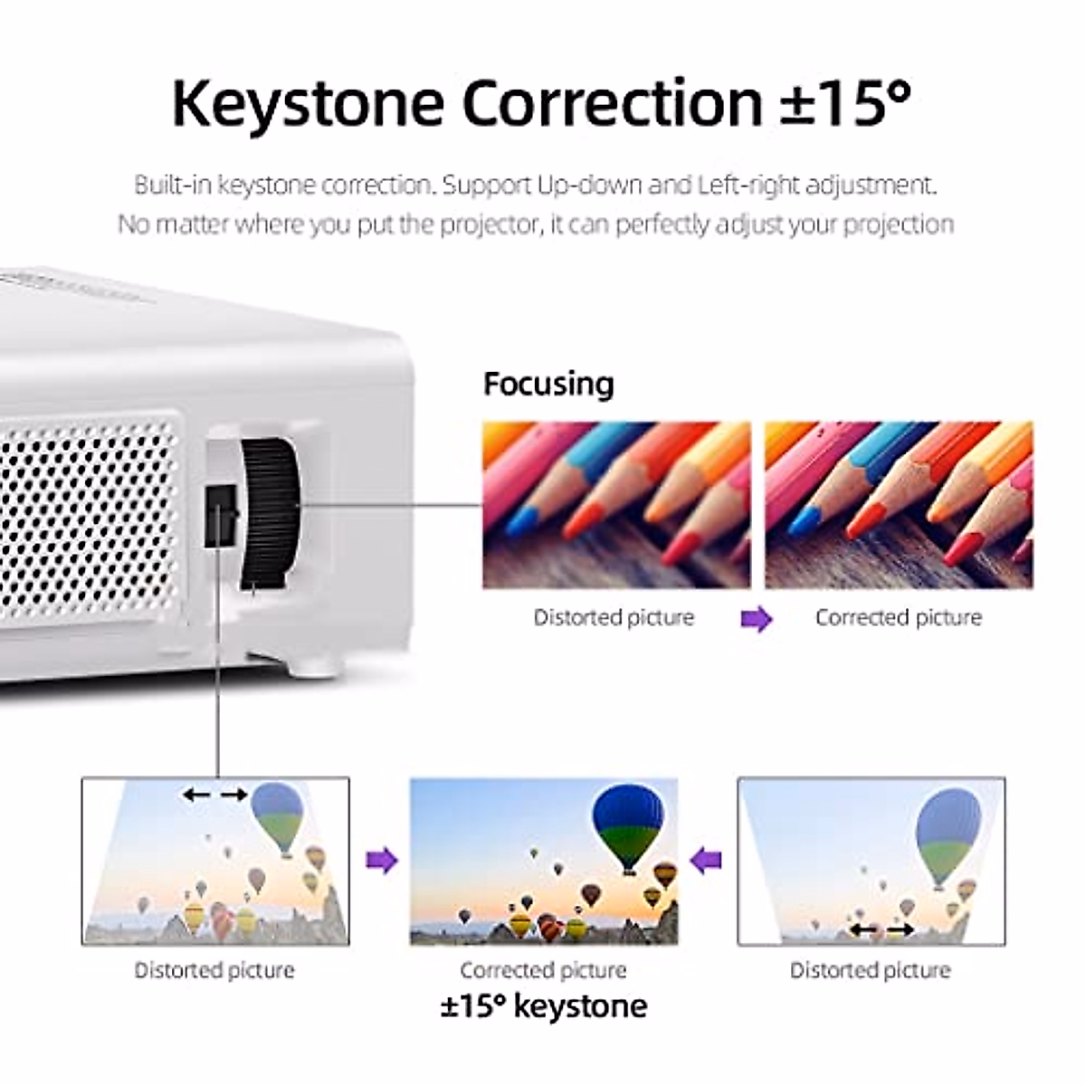 KXDFDC Led Projector Full Videoprojecteur 7500 Lumens Projektor 4k Video Beamer Mobile Phone Projetcor for Home Cinema