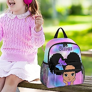 RIRIX Personalized Toddler Kids Backpack, Custom Mini Backpacks for Preschool, Schoolbag for Girls Glitter Princess Pink