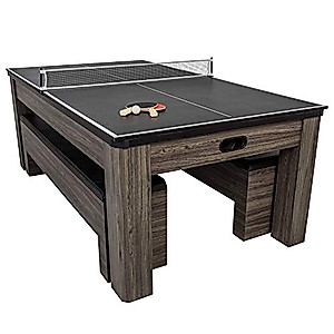 Atomic Northport 3-in-1 Dining Table with Air-Powered Hockey and Table Tennis, Black
