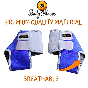 BodyMoves Kid's Ankle brace support PLUS Hot and Cold Ice Pack (Active Blue, SMALL for Little Kids (US 12-3))