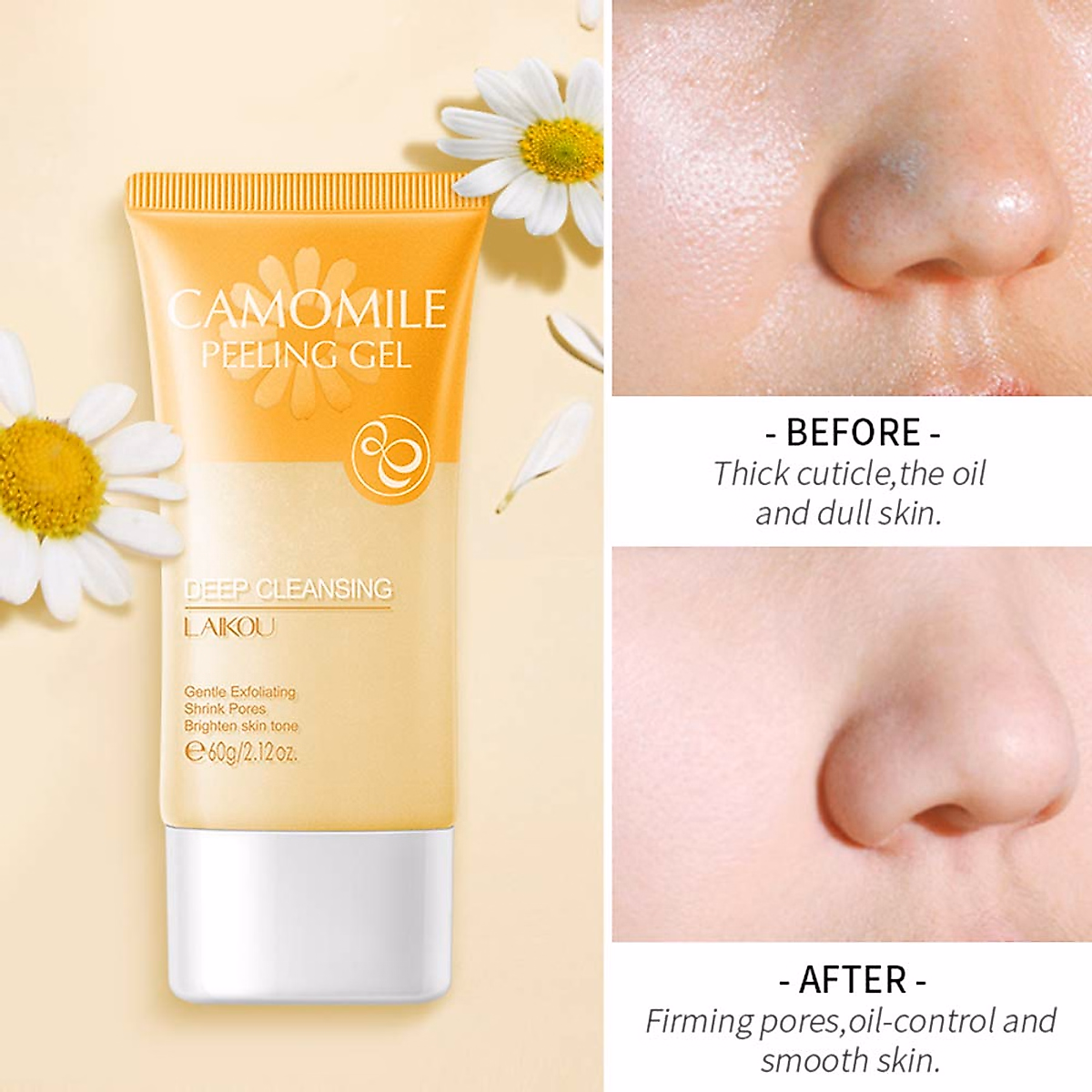 BEUKING Face Camomile Peeling Gel Deep Cleansing Moisturizing Smoothing Gentle Exfoliating Remove Dirt Tighten Pores Improving Face Skin