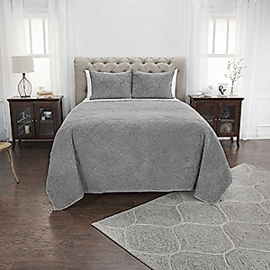 Rizzy Home | BQ4566 | Polyester King Sham | 20"x36" Gray/Black/Nuetral Solid