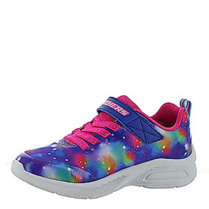 Skechers Kids Girls Microspec Max-Spiral Galaxy Sneaker, Blue/Multi, 2 Little Kid