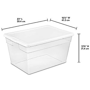 Sterilite 56 Quart Clear Plastic Utility Storage Organization Container Box with Latching Lid (16 Pack)