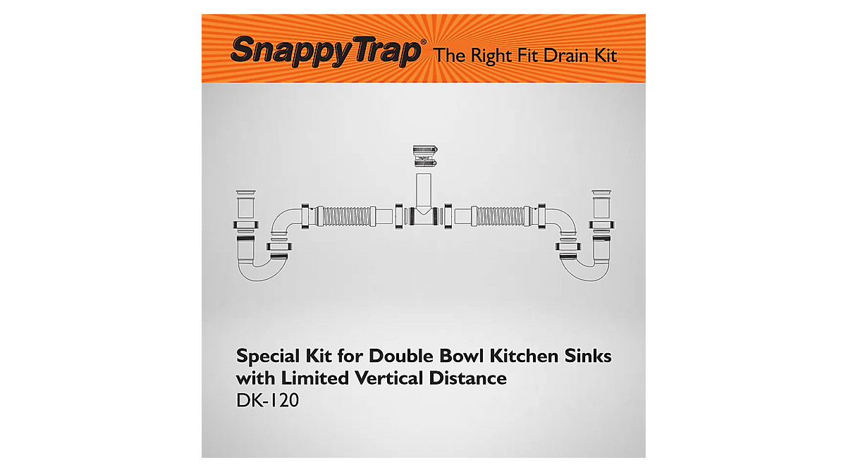 Snappy Trap Kit for Double Kitchen Sinks - Easy Install