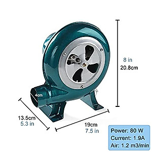 YITIE Blacksmith Forge Blower, BBQ Fan Air Blower, Fire Starter, Electric Air Bellow, Charcoal Chimney Starter Smoker Fan with Wind Regulator ( Size : 80W )