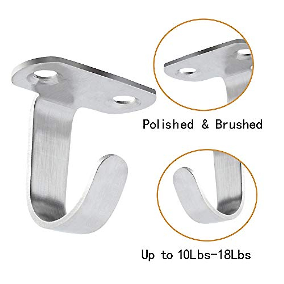 Hanging Hooks Ceiling6Pack,Stainless Steel 304 Hooks Heavy Duty ,Hooks Mounted for Hanging Coats,Towels