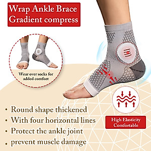Yanmide 2Pairs Neuropathy Socks for Men and Women - Soothe Relief Socks for Neuropathy Pain Women - Plantar Fasciitis Socks - Anti Fatigue Compression Foot Sleeve Support Brace Sock (L, Gray)