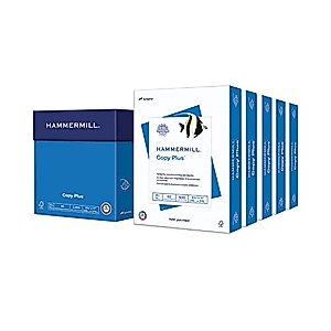 Hammermill Copy Plus 8.5" x 11" Copy Paper, 20 lbs, 92 Brightness, 500/Ream, 5 Reams/Carton