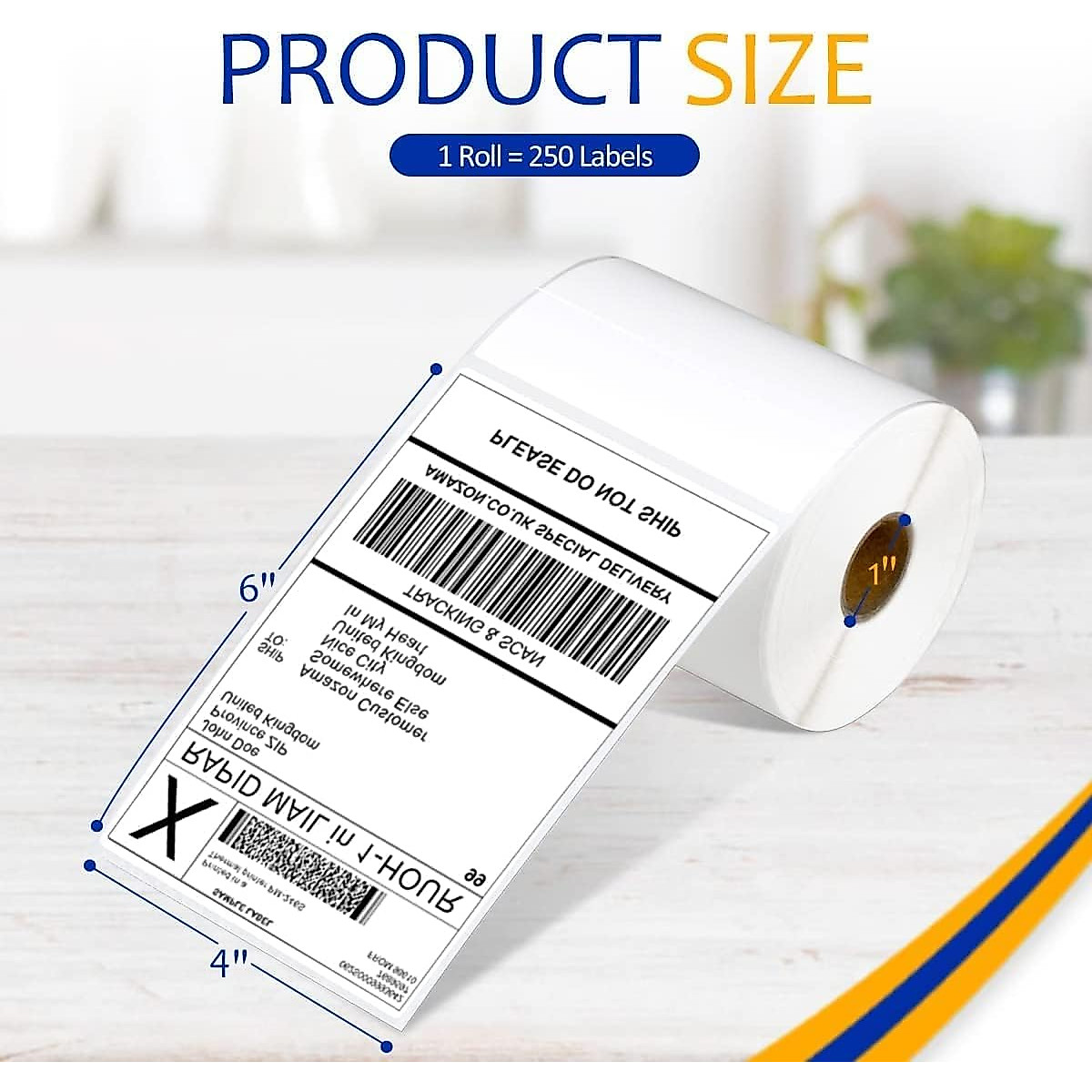 Itari 4x6 Thermal Labels - Shipping Labels, Label Stickers Thermal Paper with Perforated for Thermal Printer, Compatible with Etsy, Shopify, Ebay, Amazon, FedEx, 250 PCS/Roll, White