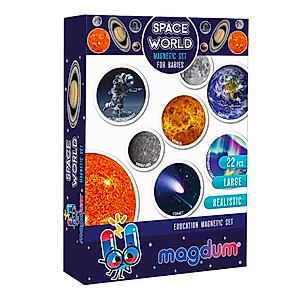 Solar System for Kids - Fridge Magnets for Toddlers - Planets for Kids Solar System Toys - 22 Magnetic Planet Kids Magnets - Refrigerator Magnets for Kids Magnetic Toys Toddler Toys Baby Toys