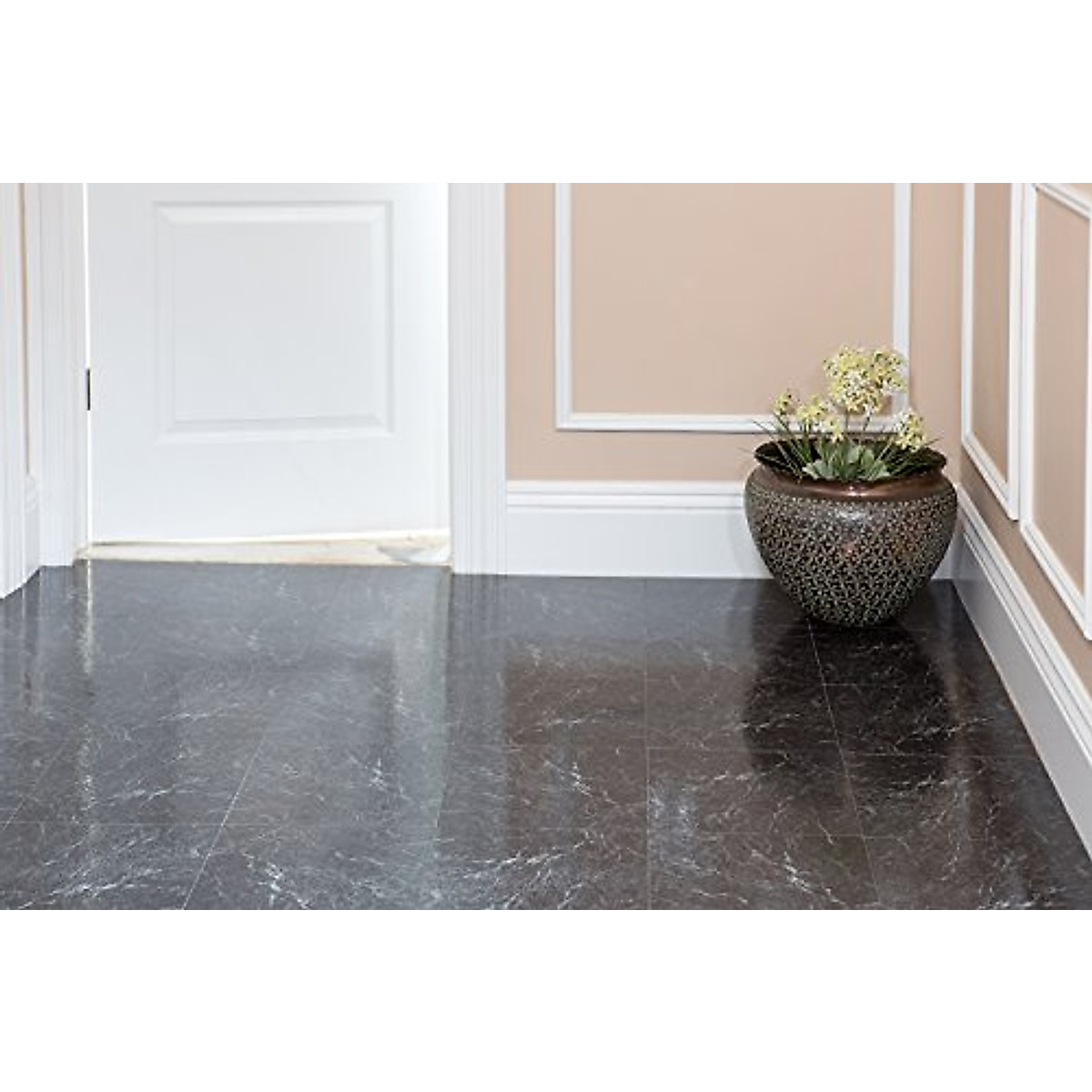 Achim Home Furnishings FTVMA40920 Nexus Vinyl Tile, Marble Black with White Vein, 20 count(pack of 1), 12 inch x 12 inch