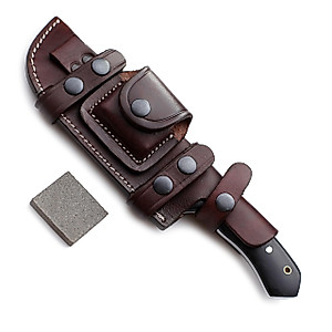 GCS Handmade Micarta Handle D2 Tool Steel Tactical Hunting Knife with leather sheath Full tang blade designed for Hunting & EDC GCS 315