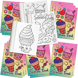 ArtCreativity Ice Cream Coloring Books for Kids, Set of 12, 5 x 7 Inch Small Color Booklets, Fun Treat Prizes, Favor Bag Fillers, Birthday Party Supplies, Art Gifts for Boys and Girls